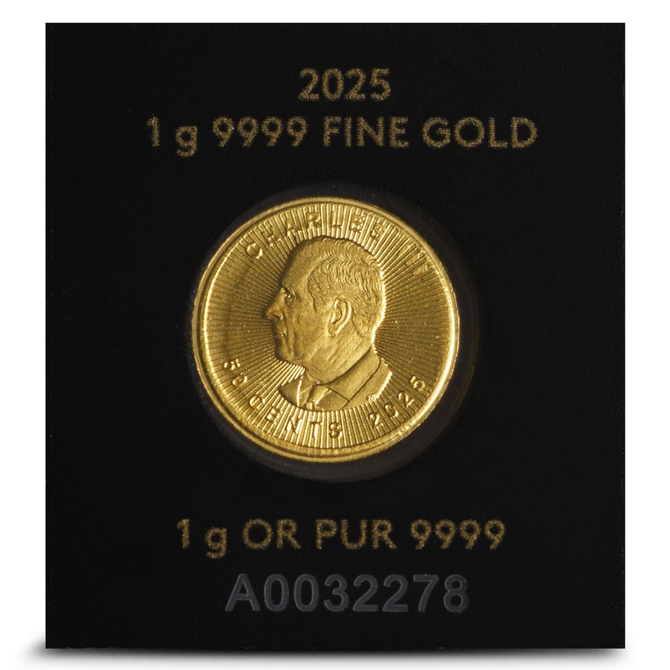 2025 25 Gram Canadian Gold Maple Gram (25x1g, BU w/Assay) | eBay