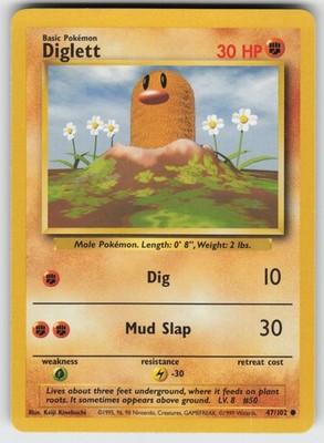 Diglett Common Base Set 047/102 Pokemon | eBay