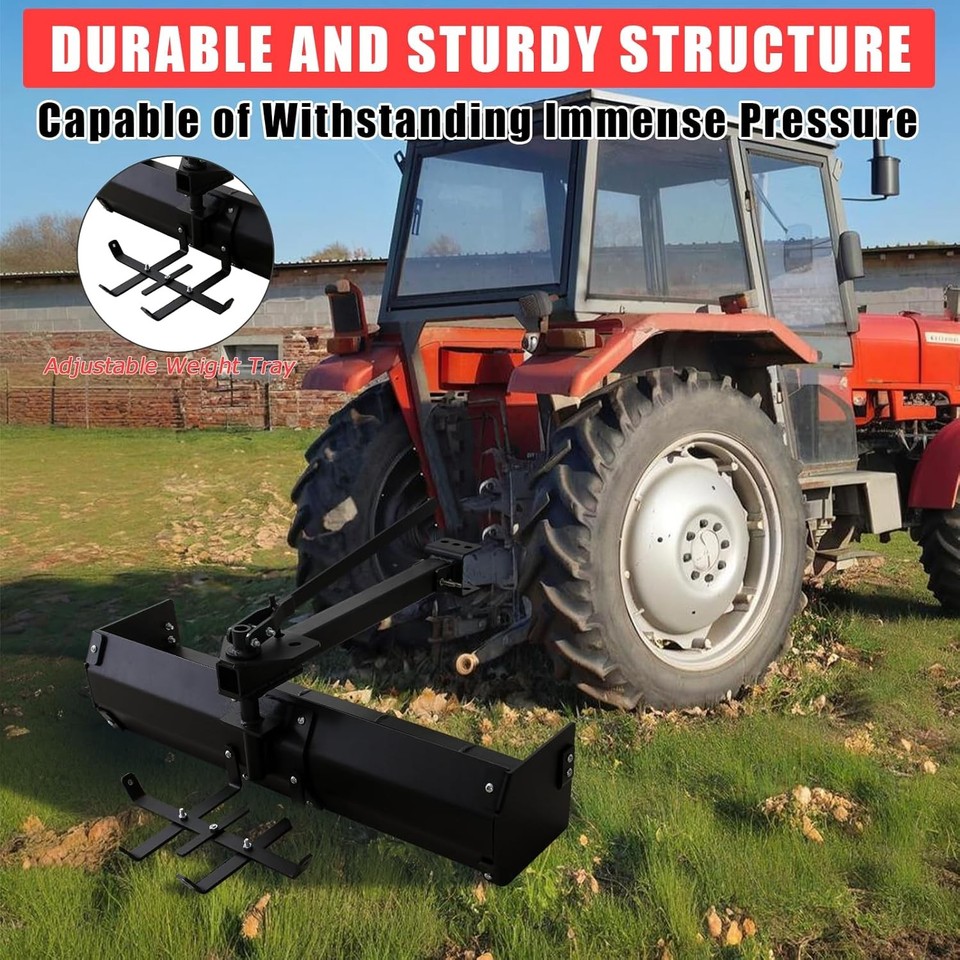 42" Tow Behind Box Scraper Lawn Tractor with Tractor Box Blade Hitch ...