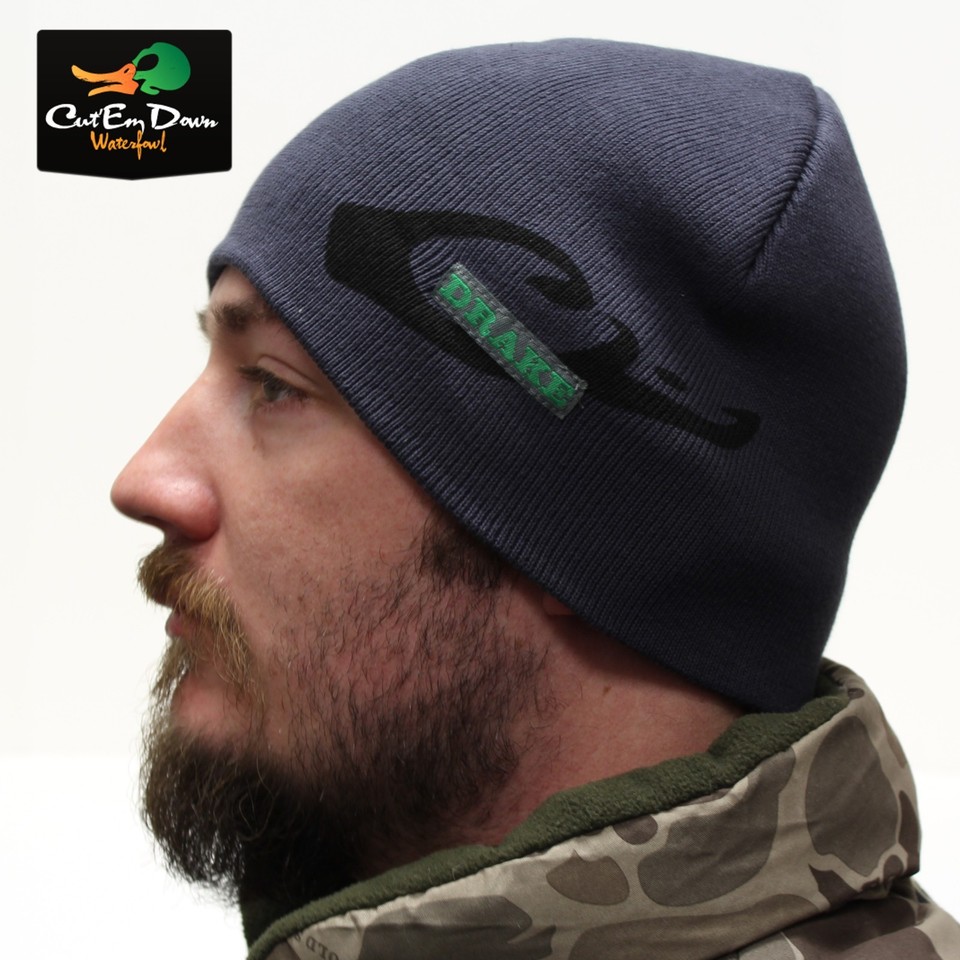 DRAKE WATERFOWL SYSTEMS LOGO KNIT STOCKING CAP SKULL HAT BEANIE GRAY | eBay