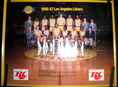 RARE LOS ANGELES LAKERS NBA 1986-87 VINTAGE ORIGINAL TEAM POSTER | eBay