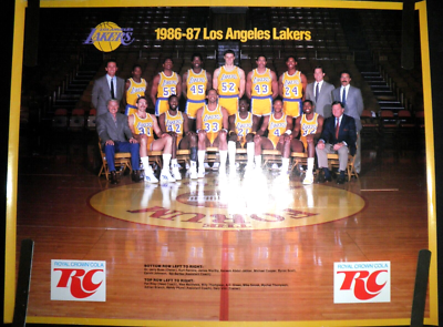 RARE LOS ANGELES LAKERS NBA 1986-87 VINTAGE ORIGINAL TEAM POSTER | eBay