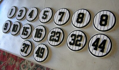 YANKEES 3D numbers FULL SET of 23 3-D signs Jersey New York NY baseball ...