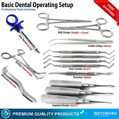 14 PCS BASIC DENTAL OPERATING INSTRUMENTS ORAL SURGERY TOOTH EXTRACTION ...