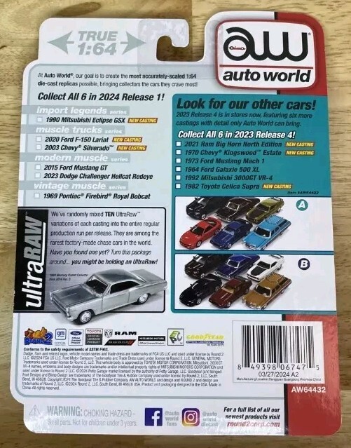 2024 Auto World ULTRA RED 1969 Pontiac Firebird Royal Bobcat CHASE ...