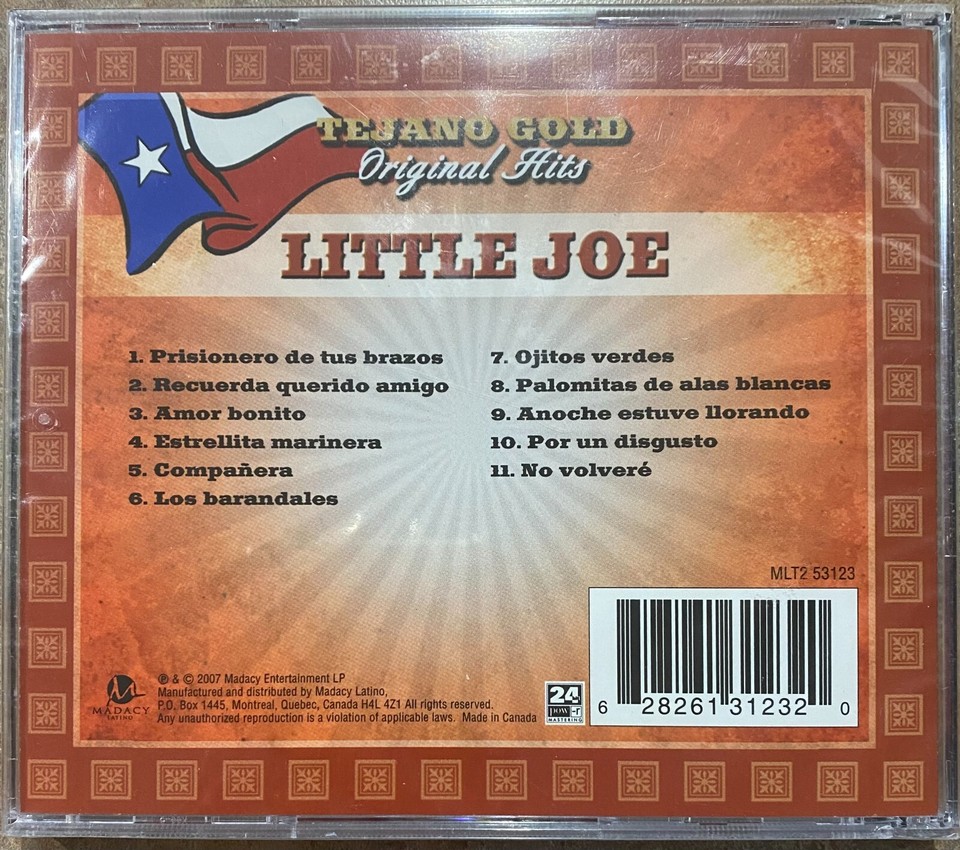 Little Joe Tejano Gold Original Hits Sealed 2007 CD Best Of Ojitos ...