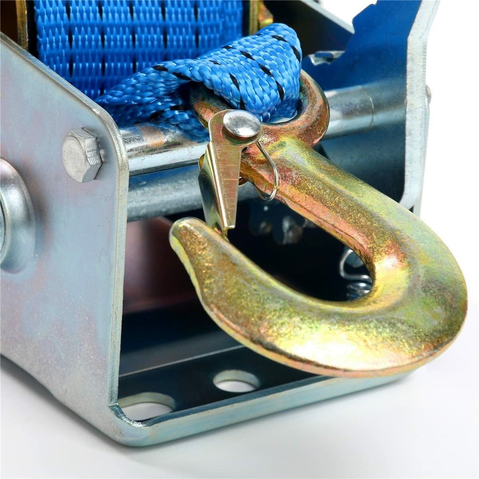 600LBS Heavy Duty Hand Winch Steel Cable Crank Strap for ATV Trailer ...