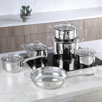 Berlinger Haus 12pc Set Stainless Steel Cookware Induction Pots & Pans ...