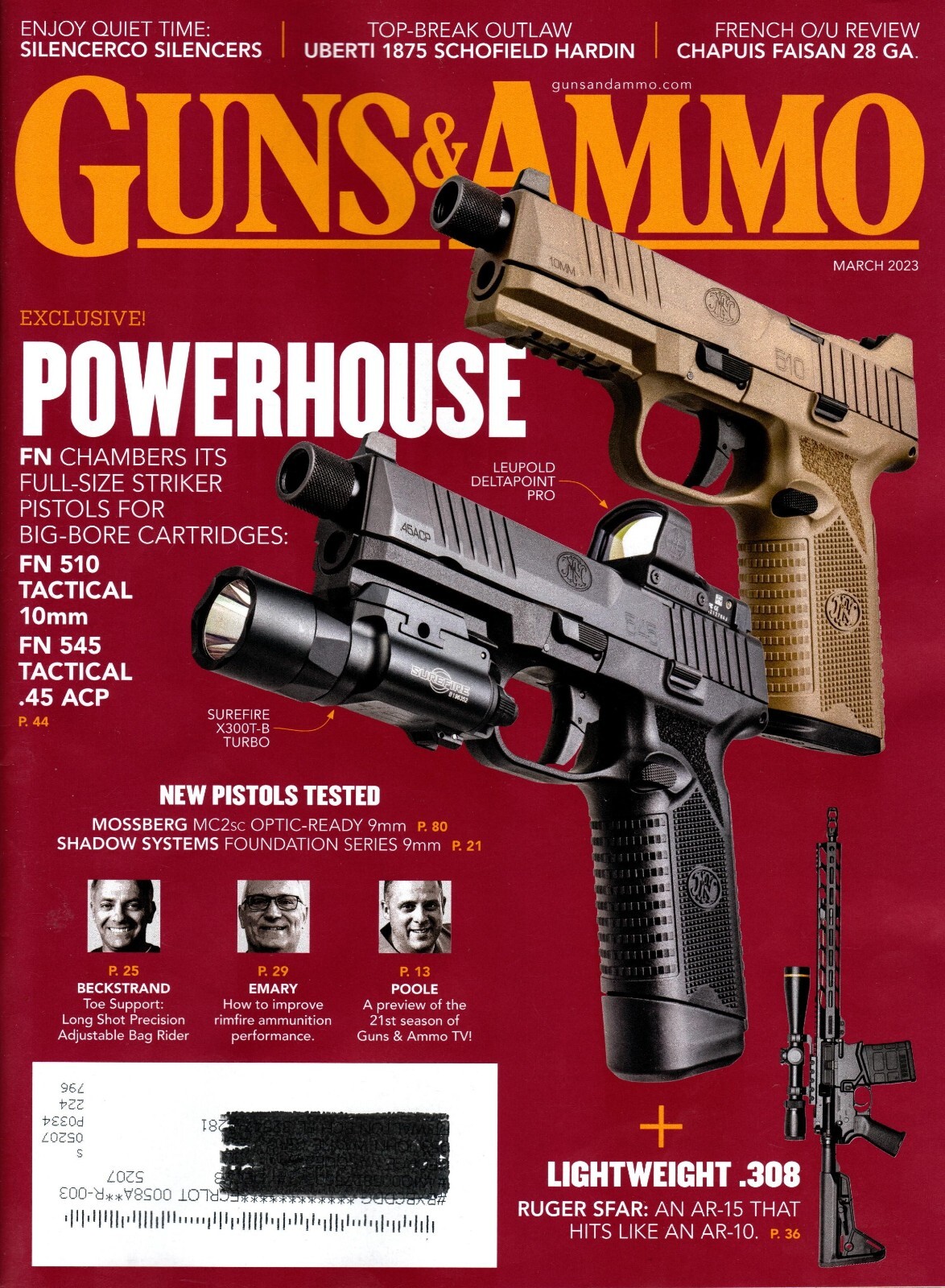 Guns & Ammo Magazine - Mar 2023 - Feat. "FN Tacticals 510 & 545" | eBay