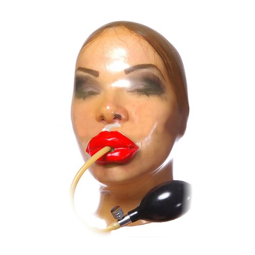 Transparent Latex Mask Rubber Seamless Breath Control Hood with Zipper ...