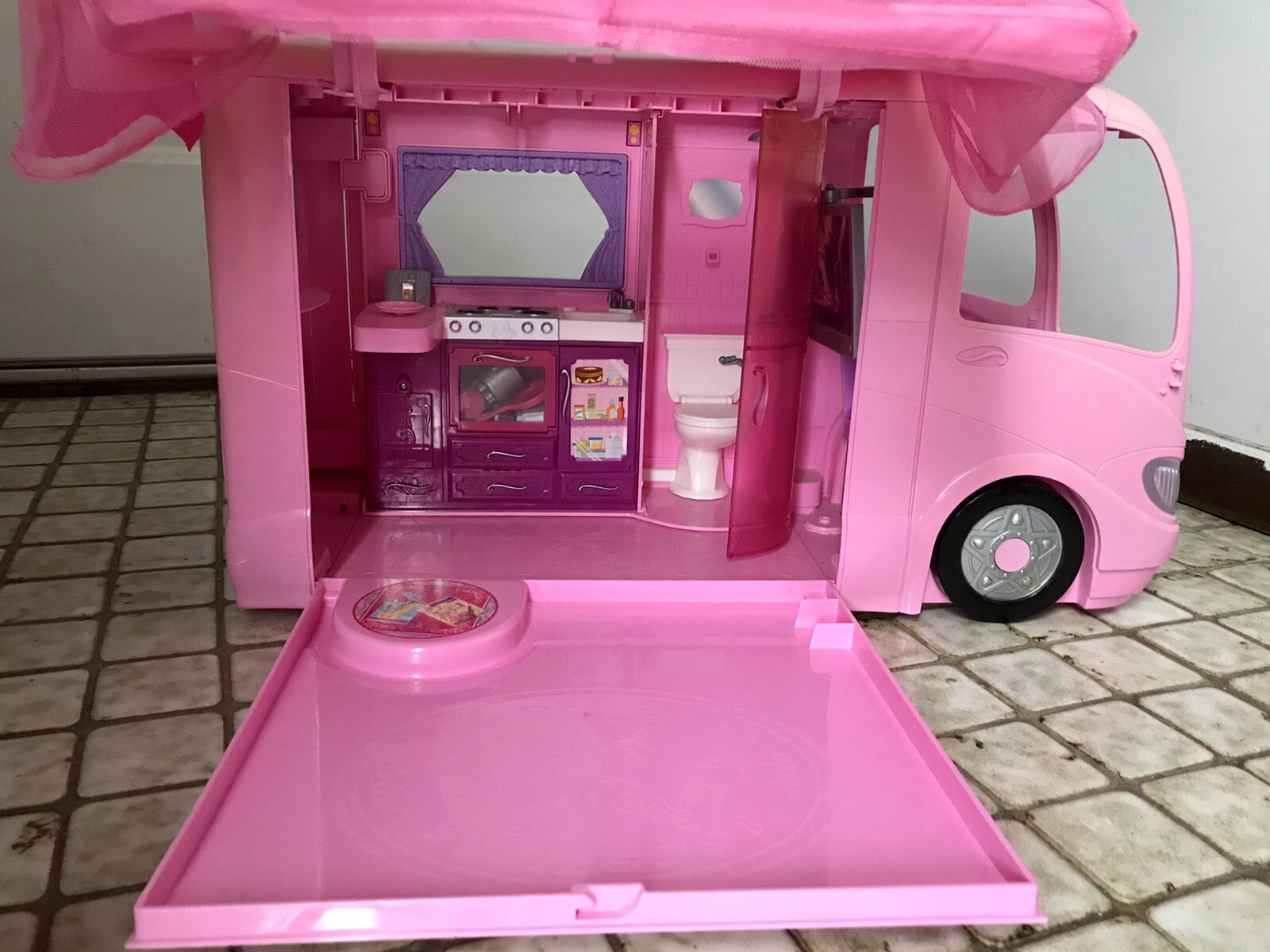 2008 Barbie Glamour Camper RV Pink Vacation Van Pop out Tent | eBay