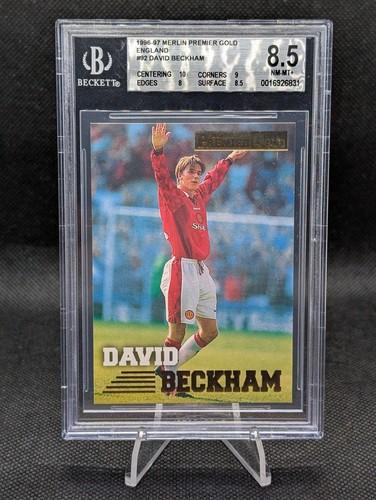 1996-97 Merlin's Premier Gold Soccer #92 David Beckham Rookie Card BGS ...