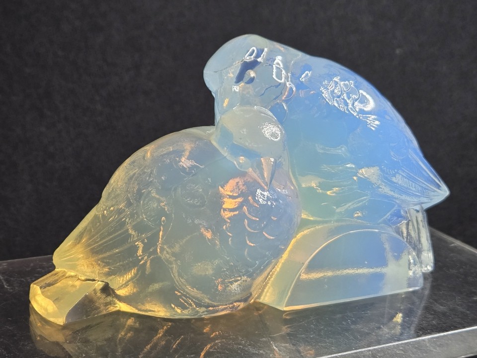 FERJAC FRANCE OPALESCENT GLASS BIRDS PAPERWEIGHT FIGURINE SABINO STYLE ...