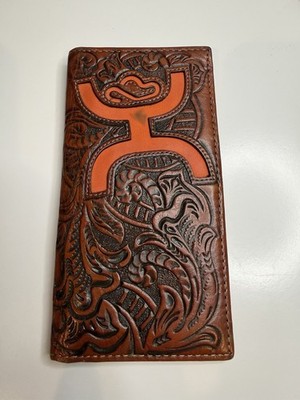 Hooey Men’s Tooled Leather Rodeo Wallet - Brown Western Floral Inlay ...