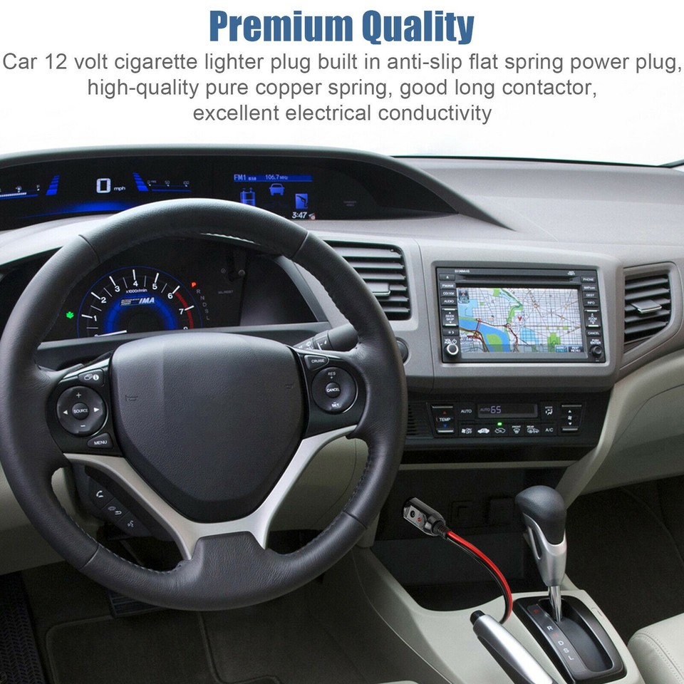 2 Pack Replacement 12V Fused LED Light Cigarette Lighter Male Plug with ...