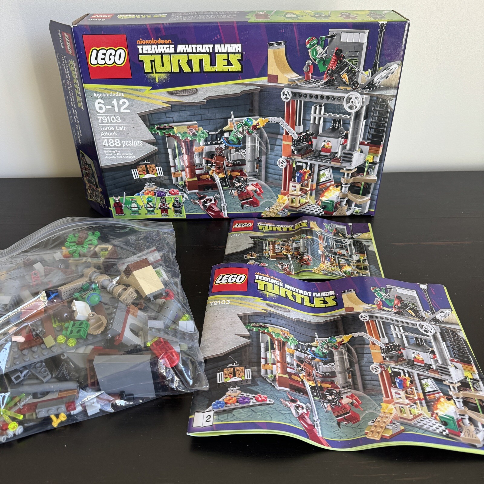 LEGO TM NINJA TURTLES Turtle Lair Attack (79103) 100% Complete with Box ...