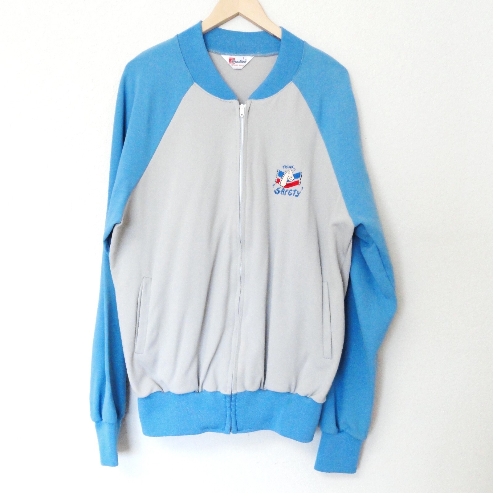 1980s Vintage Chevron embroidered logo dinosaur gray … - Gem