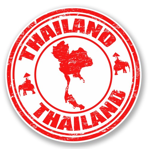 2 x Thailand Vinyl Sticker iPad Laptop Travel Luggage Tag Gift Flag Map ...