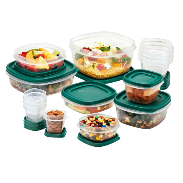 Rubbermaid 30 Piece Green Food Storage Container Set - 070-00-0004 for ...