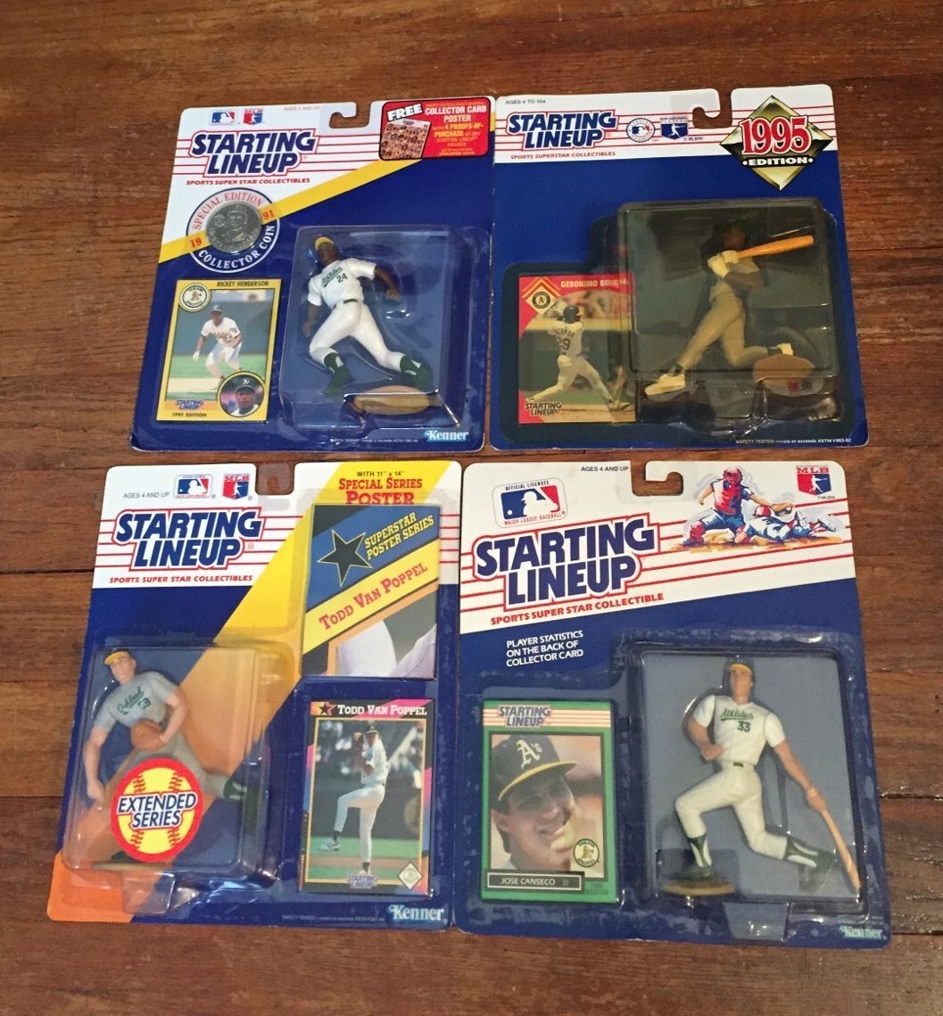 4 OAKLAND A'S STARTING LINEUP JOSE CANSECO RICKEY HENDERSON VAN POPPEL ...