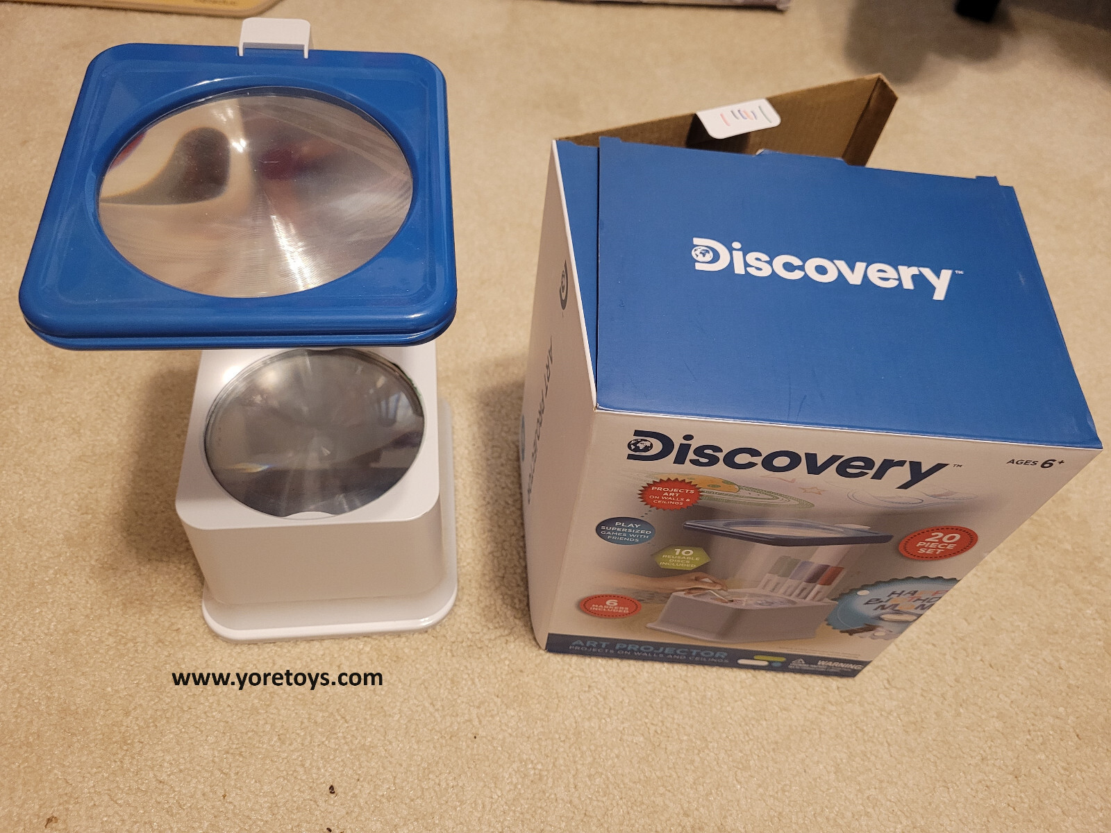 Discovery Kids Art Projector with Six Dry Erase Markers and 1 Reusable ...