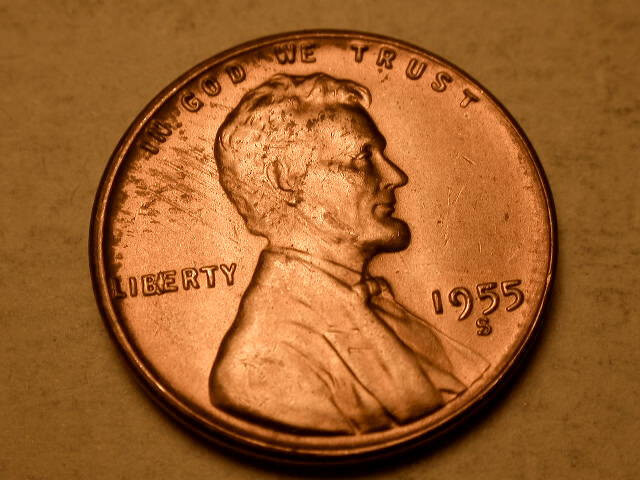 1955-S Monster BIE Cent Error BU Uncirculated Red Lincoln Wheat Penny ...