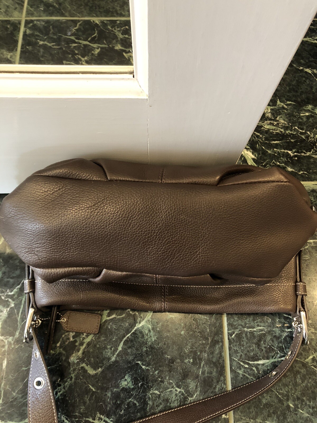 COACH F15064 Brown Pebbled Leather Shoulder Bag Inclu… - Gem