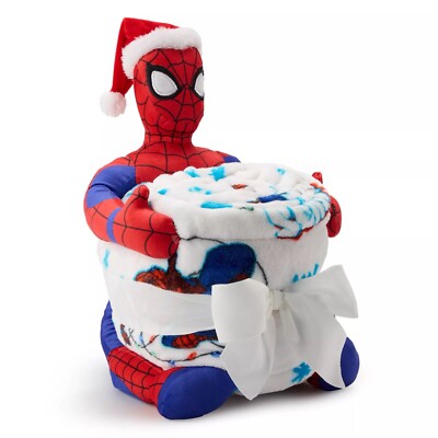 Marvel Spider Man Holiday Pillow Buddy & Throw Blanket Set, By The Big ...