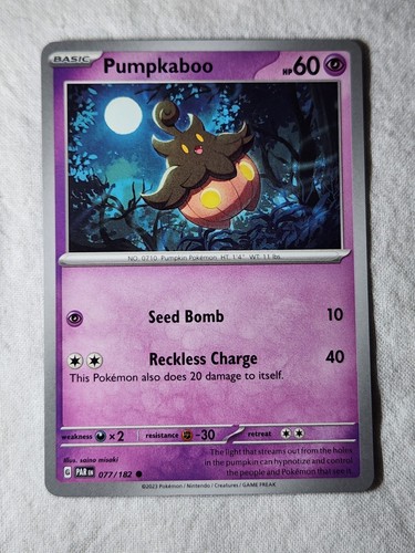 Pumpkaboo 077/182 - Paradox Rift - Common - Pokemon Card TCG - MINT ...