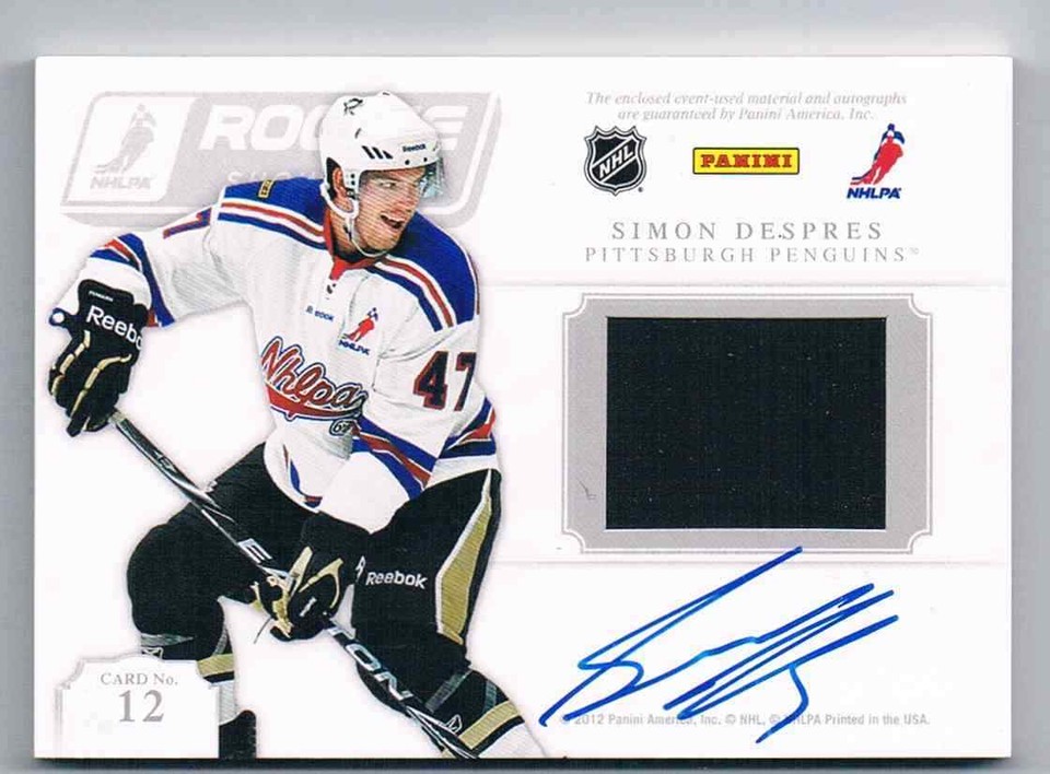 2011-12 DOMINION ROOKIE AUTOGRAPHED JERSEYS STICK ADAM HENRIQUE SIMON ...