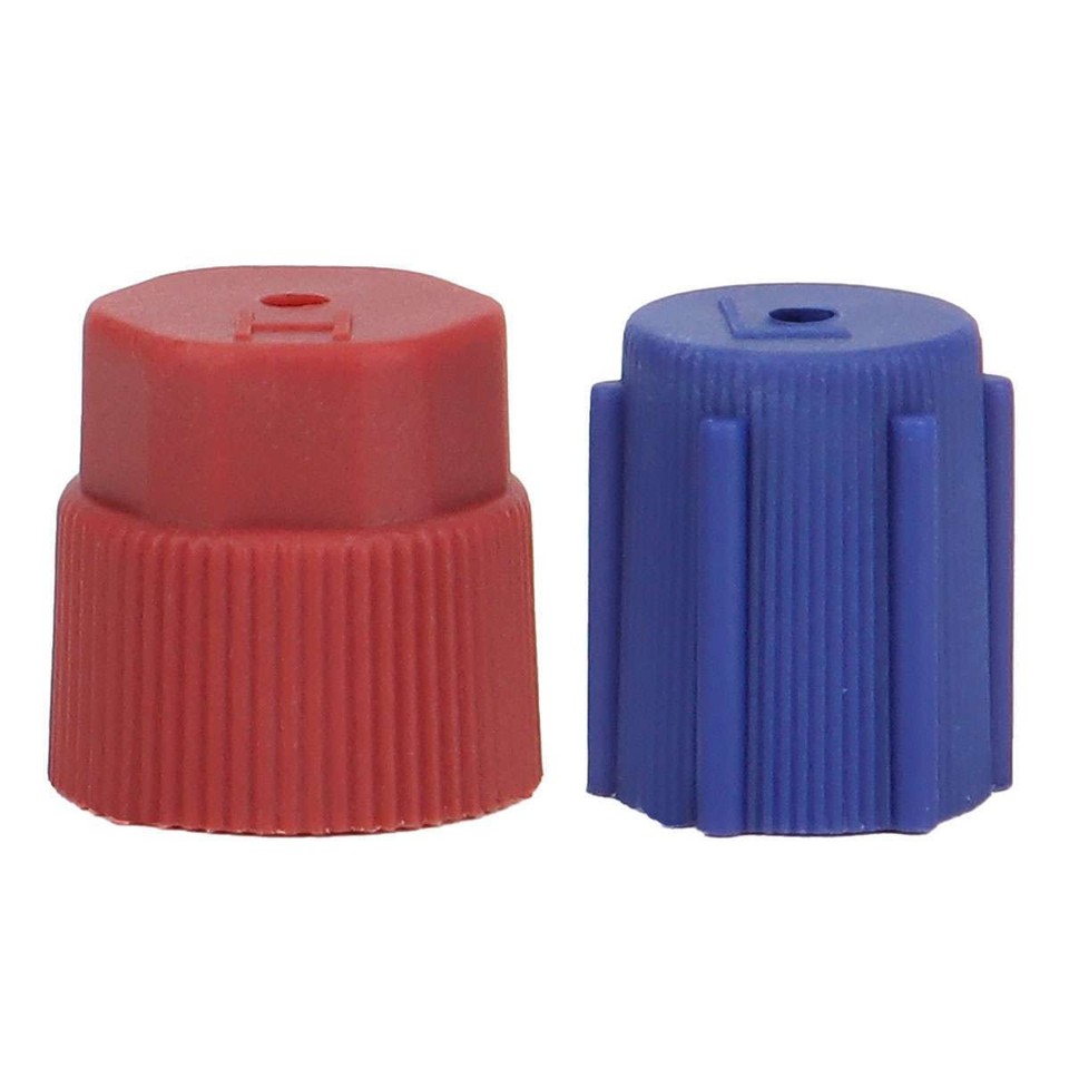 A/C Charging Port Service Caps R134a 13mm + 16mm RED & BLUE A/C LOT of ...