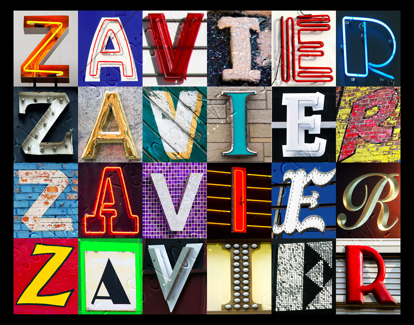 ZAVIER Name Poster featuring photos of actual sign letters | eBay.de