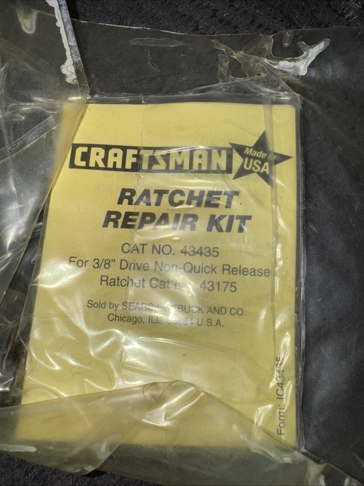 Sears Craftsman Ratchet Repair Kit 43435 3/8” Drive 43175 USA Made New ...