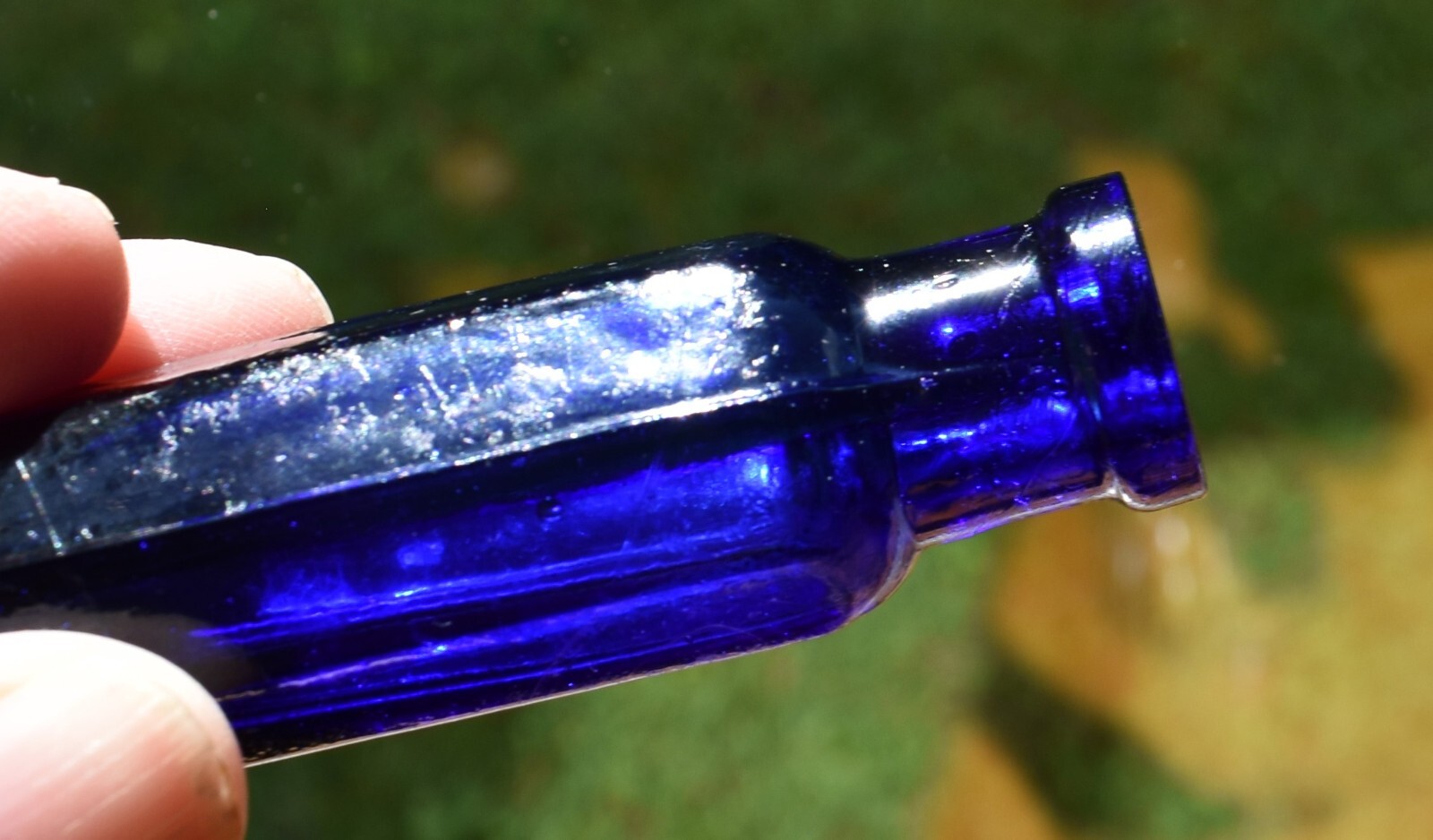 Vintage/Antique Cobalt Blue Glass Bottle Jar Medicine, Poison Decanter ...