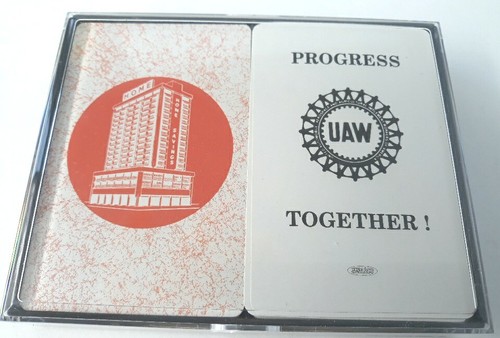 Gemaco Playing Cards Lot Of 2 UAW Union History Facts Home Savings Bank ...