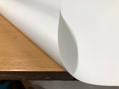 TOUGH WHITE WATERPROOF REINF PVC FABRIC UV ROT RESIST TARP BOAT COVER ...