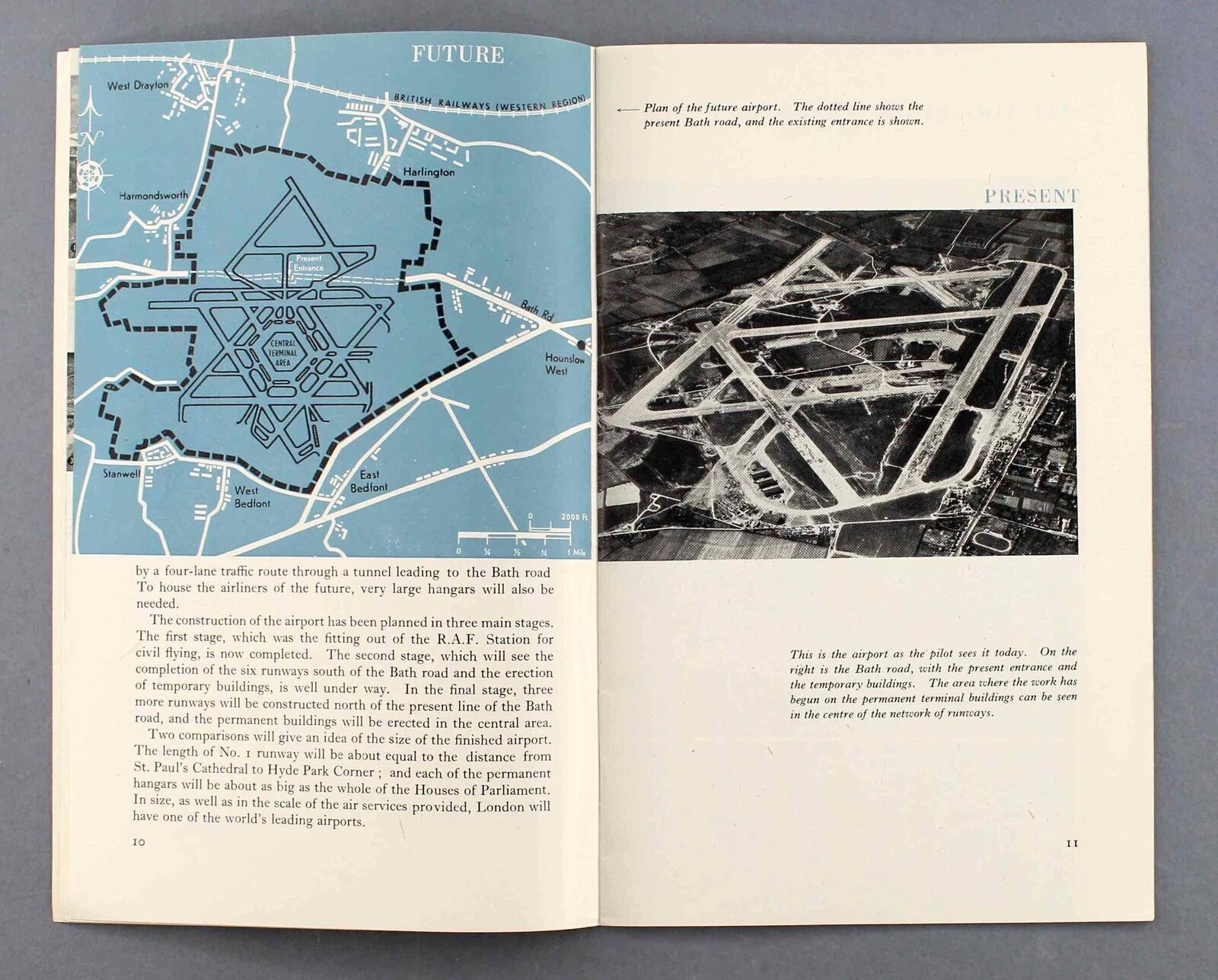 LONDON AIRPORT BOOKLET 1948 ROUTE MAP BSAA | Grelly UK
