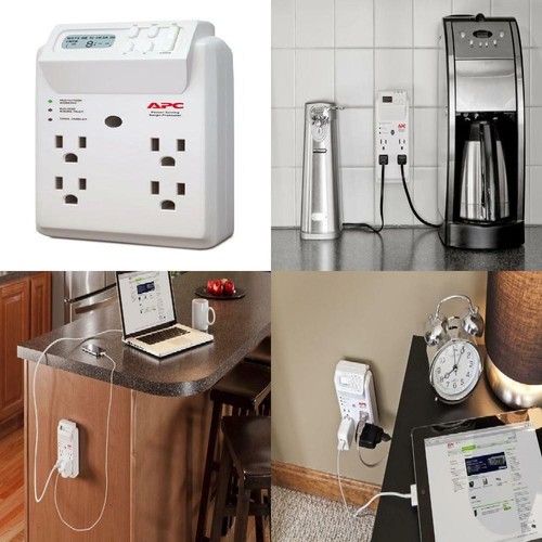 APC 4-Outlet Wall Surge Protector 1020 Joules with Timer-Controlled ...