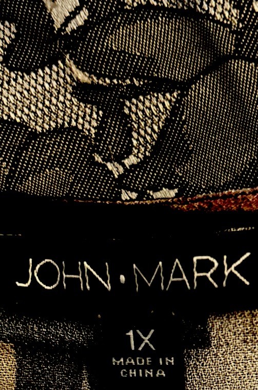 John Mark Top 1X Boho Mixed Media Wearable Art Lagenlook Moody Shirt ...