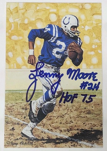 Lenny Moore Signed Autographed NFL HOF Goal Line Art Card GLAC COLTS | eBay