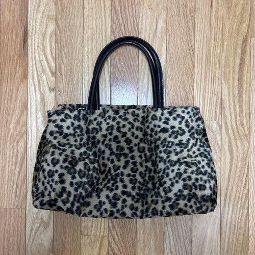 Vintage Y2K Leopard Print Fuzzy Top Handle Bag | eBay