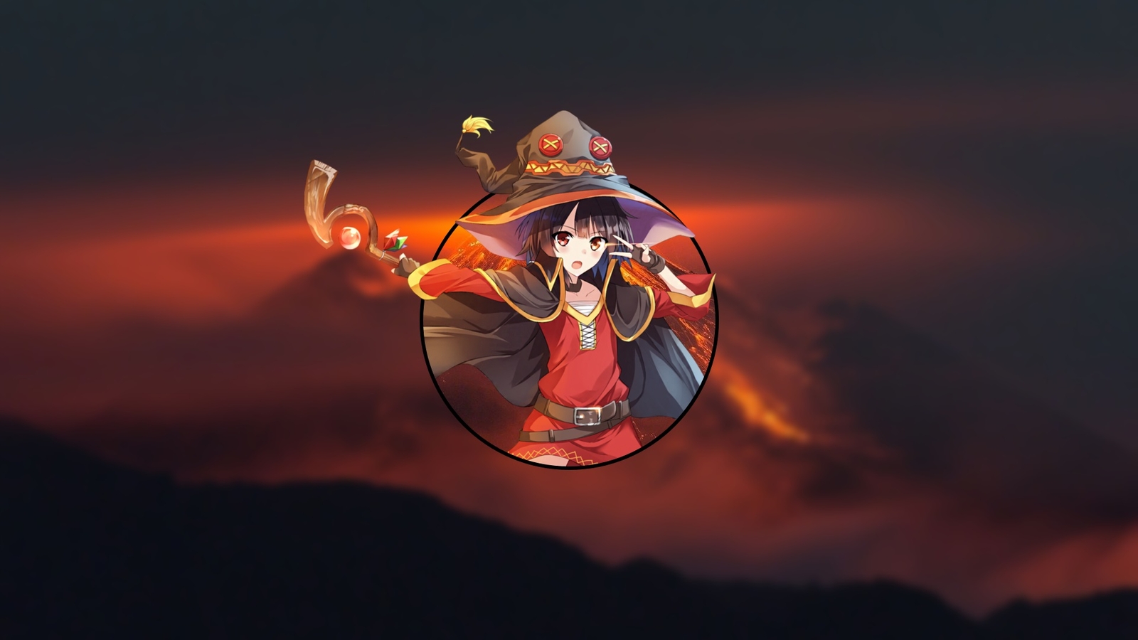 Anime girls pale pictureinpicture dark hair megumin Playmat Gaming Mat ...