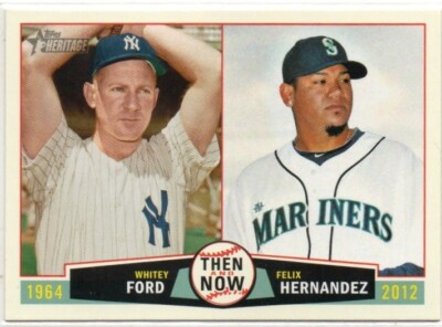 Whitey Ford & Felix Hernandez 2013 Topps Heritage Then & Now Insert #TN ...