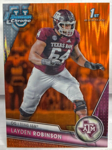 Layden Robinson 2023 Topps Bowman Chrome U Orange Surge Réfracteur #' D ...