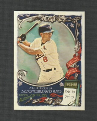 2023 Topps Allen & Ginter Cal Ripken Jr. Spotless Spans #SS-4 Baltimore ...