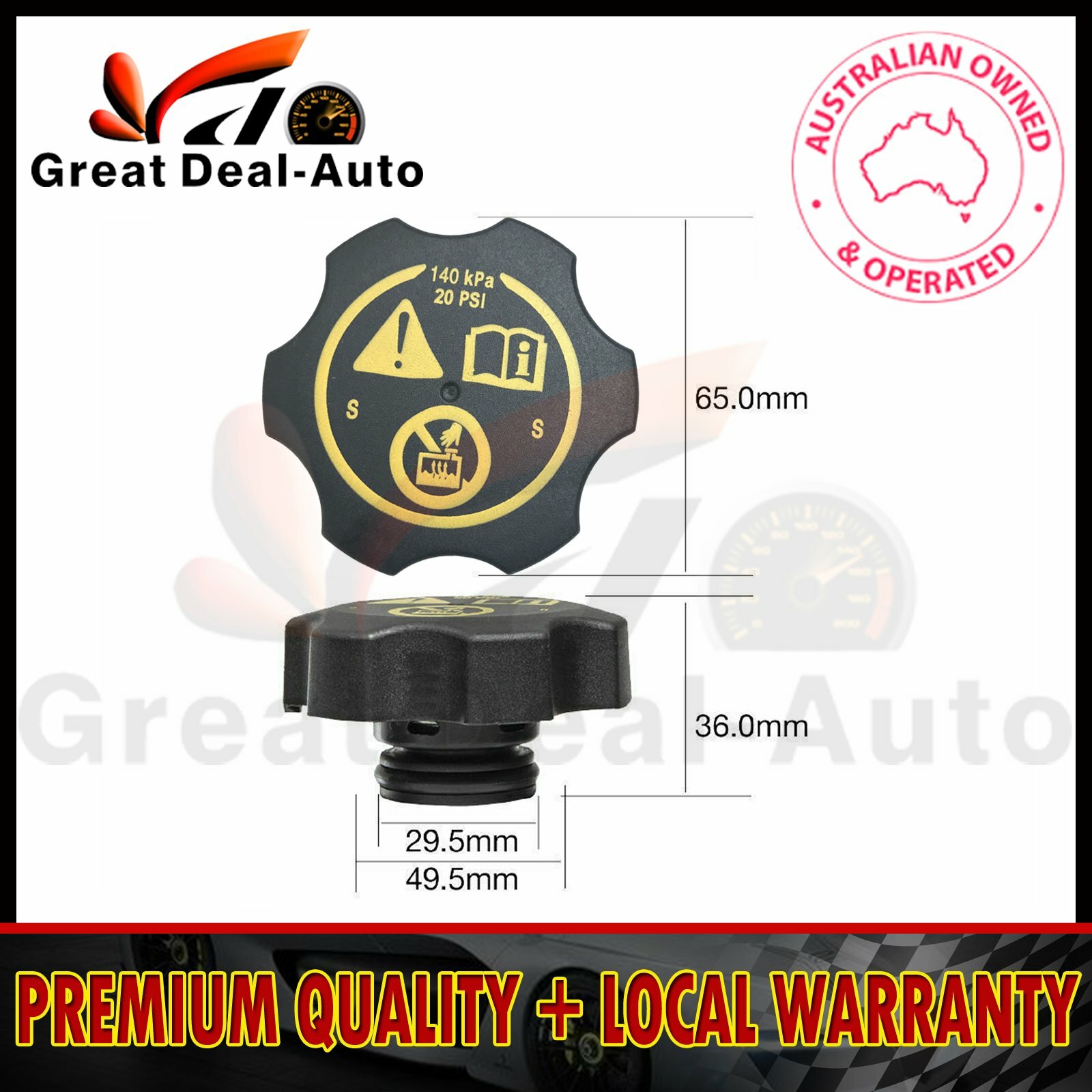 Radiator Cap for Holden VZ VE S2 V6 Commodore Screw Down Type 13502509 ...