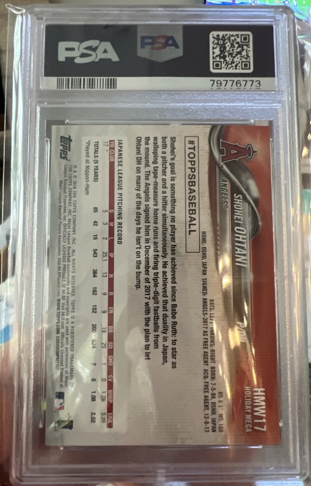 2018 Topps Holiday Mega Box Metallic Snowflake Shohei Ohtani PSA 10 ...