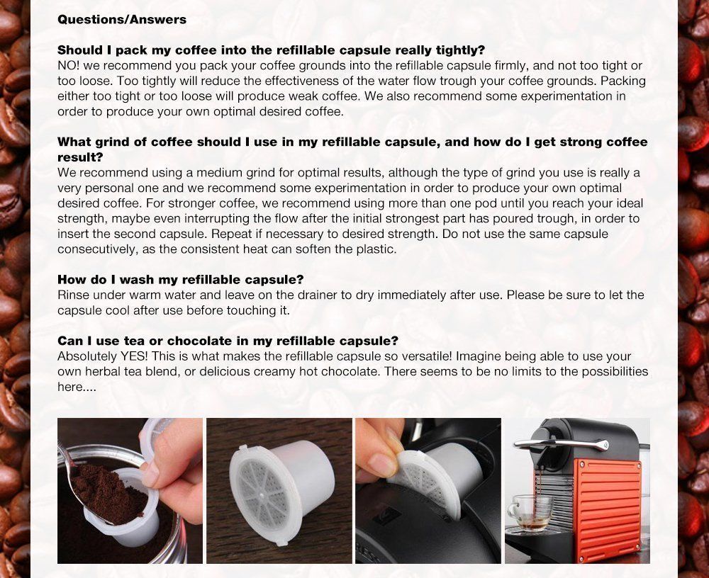 Lot of 2 Refillable Capsule Pod Nespresso Reusable coffee espresso Tea ...