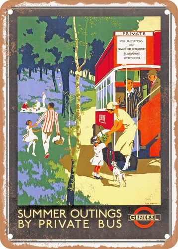 METAL SIGN - 1925 Summer Outings by Private Bus General Vintage Ad | eBay