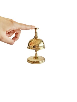 Elegant Brass Desk Bell – Traditional Cast Brass Craft, Mirror-Finished ...